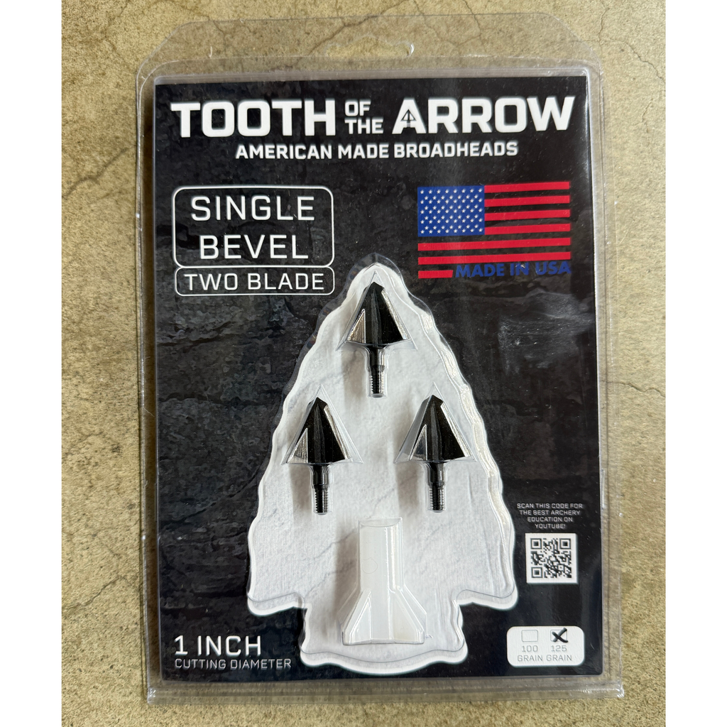 TOOTH OF THE ARROW 125 GRAIN SINGLE BEVEL BROADHEAD 3 PACK – Barefoot ...